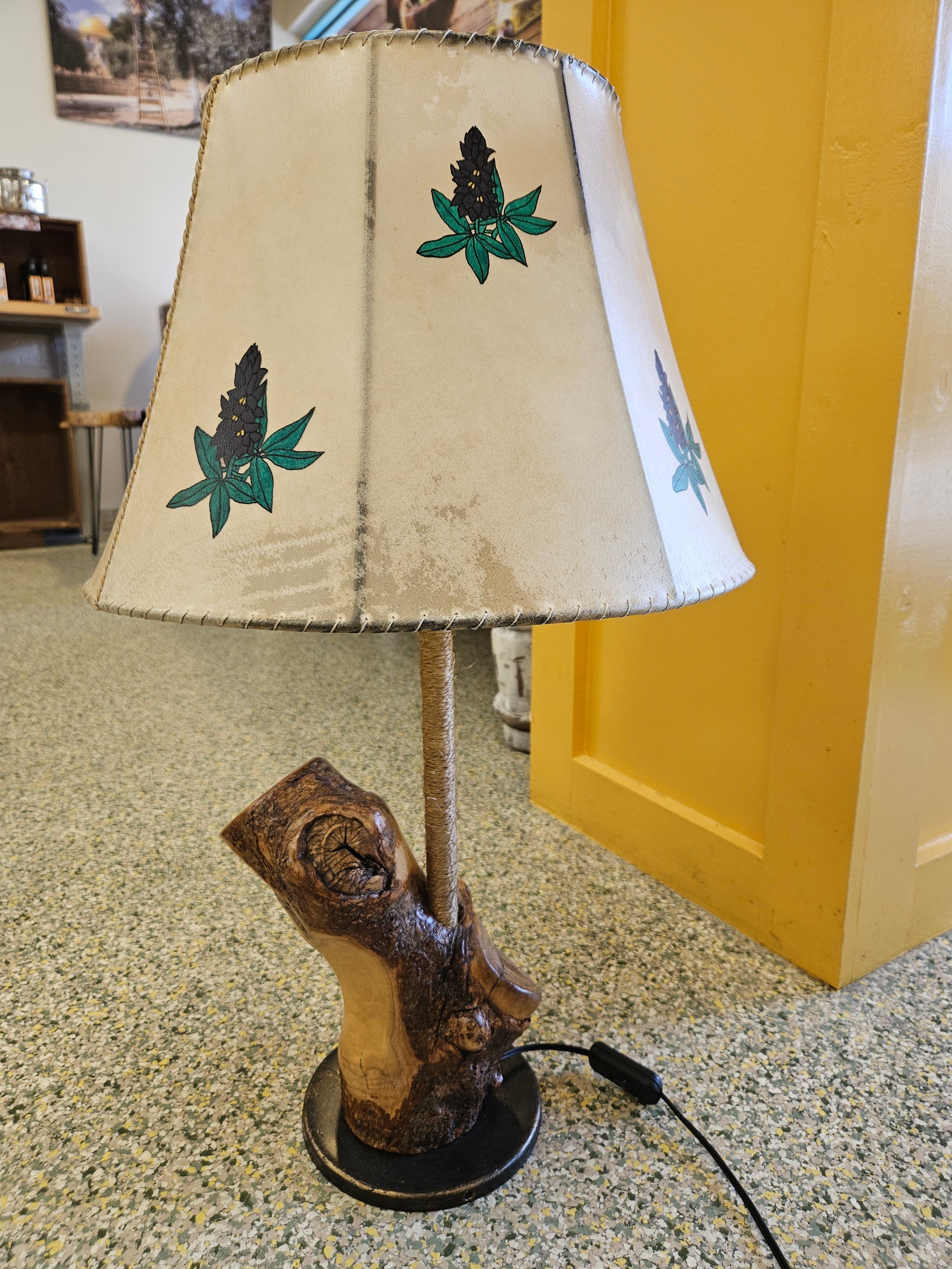 Olive Wood Goat Skin Lamp | Zarzis Olive Oil